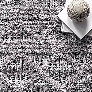 nuLOOM Dottie Soft Shaggy Textured Trellis Tassel Area Rug, 7' 10" x 11', Grey