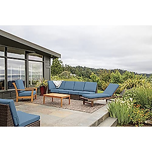 Classic Accessories Ravenna Water-Resistant Patio Bench/Loveseat Cushion Cover, 25 x 22 x 4 Inch, Empire Blue