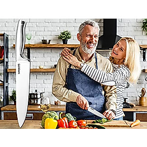 Svensbjerg Modern-Silver Chef Kitchen Knife Set without Block, Chef Knife Set for Cooking, Knife Set for Kitchen, Stainless Steel, Sharp, German Brand | SB-KS101