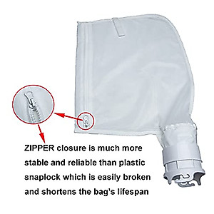 ATIE Pool Cleaner Fine Mesh Bag with Zipper Enclosure, Compatible with Pentair Kreepy Krauly Legend, Platinum, Letro Pool Cleaners Debris Bag 360002 and EU16 Bag (2 Pack)