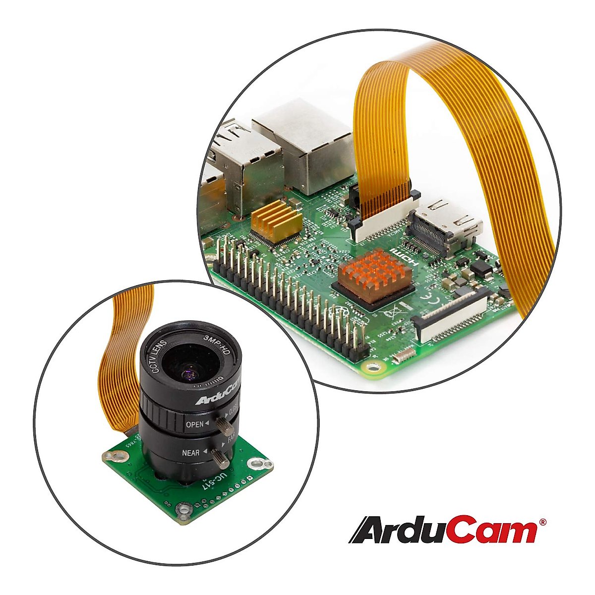 Arducam for Raspberry Pi Zero Camera Cable Set, 2 Pack 11.8" (30cm) Ribbon Flex Extension Cables for Pi Zero&W