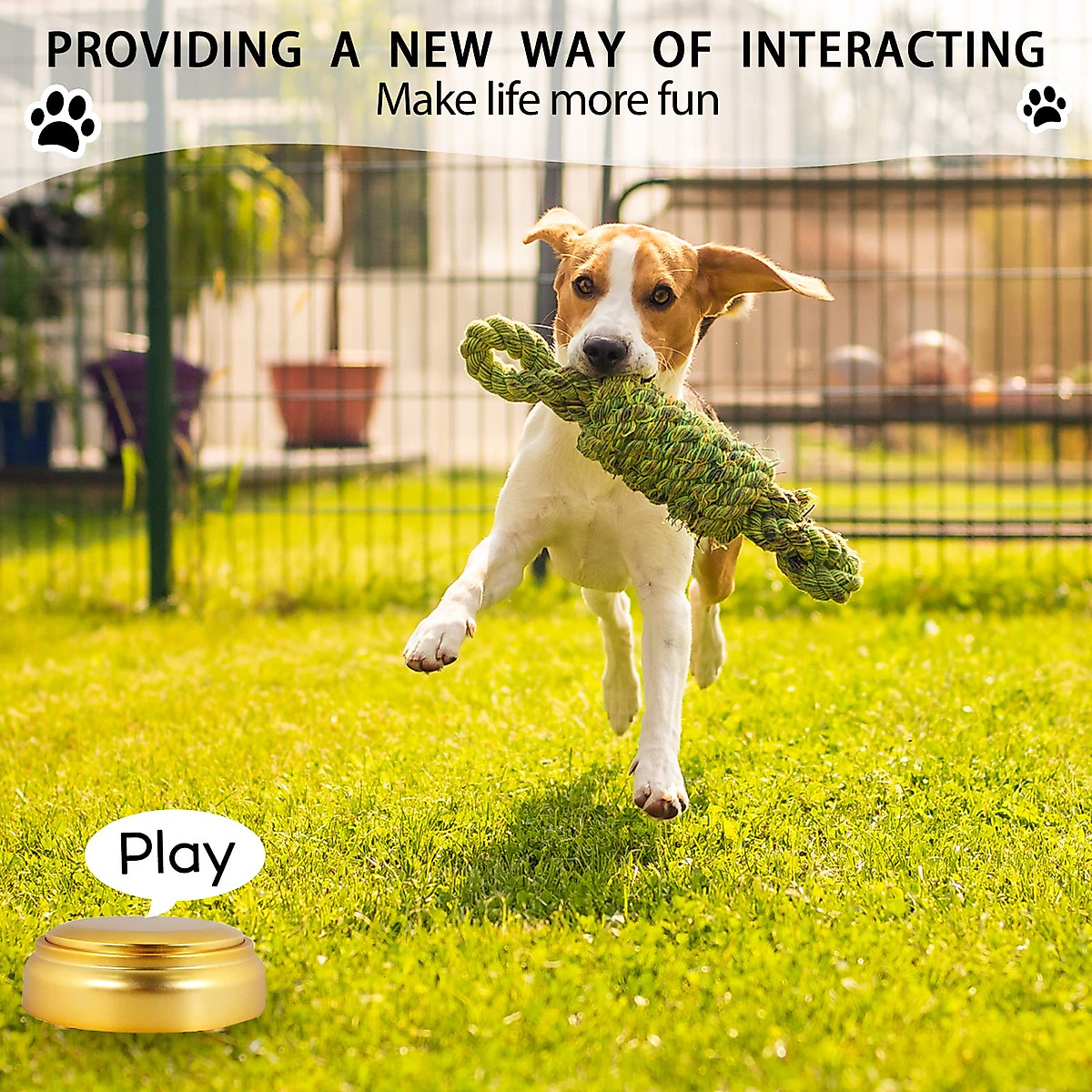 Recordable Buttons | Pet Talking Button | Custom Sound Button | Easy Button for Dog or Cat Communication | Game Buzzer for Home Office Gifts (Including Batteries)