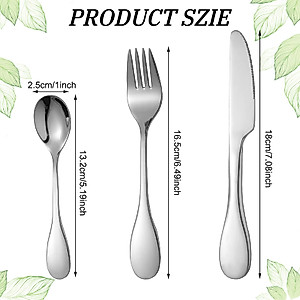 7 Pieces Eating Portion Control Flatware Weight Loss Portion Management Control Silverware Portion Control Serving Spoons Forks Knives Stainless Steel Bariatric Utensils with Fabric Storage Bag