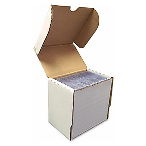 BCW Semi Rigid #1 Card Holder Storage Box - 5 Inches | Holds 130 Semi-Rigid Card Holders | Vertical Trading Card Storage Box for Baseball, Pokemon, Sports Cards | Durable White Corrugated Cardboard
