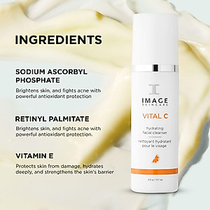 IMAGE Skincare, VITAL C Hydrating Facial Cleanser, Gentle Face Wash with Vitamin C, E and A, 6 fl oz