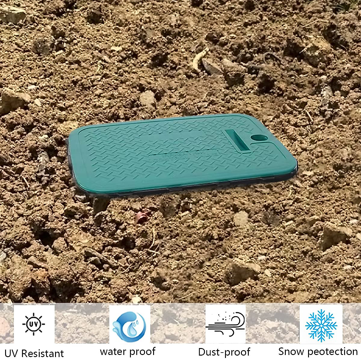 DVECUE Sprinkler Valve Box Cover Outer Diameter 12x17 Inch Irrigation Control Valve Box Replacement Lid Rectangular One Pieces