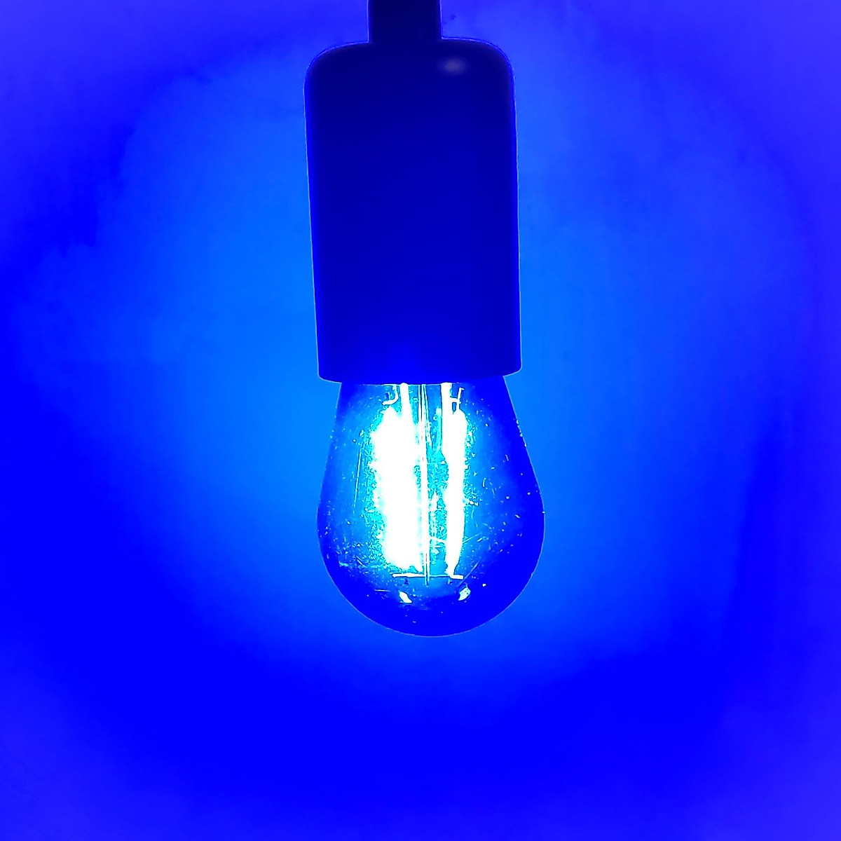 ZHZHLED S14 Blue Light Bulb Plastic 2 Watt LED Replacement Bulbs for Indoor Outdoor String Lights, Shatterproof Decorative E26 Base Filament Edison Christmas Halloween Colored Light Bulbs,15 Pack