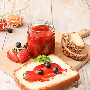 Esrentle 24 Pack 8 oz Mason Jars with Regular Lids - Mini Glass Clear Mason Jars, Small Half Pint Canning Jars with Airtight Lids for Jam, Honey, Baby Foods, Overnight Oats, Party Favors