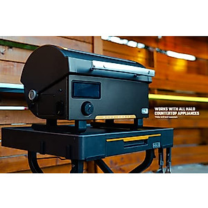 HALO Outdoor Cart | Portable Outdoor Countertop Grill Cart | Drop Down Drawer Storage | Collapsible | Tank Storage