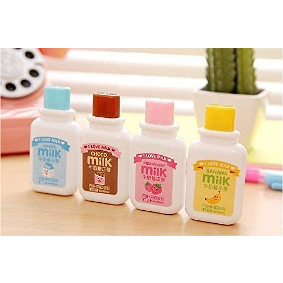 4PCS Milk Bottle Style Correction Tape (Random Color)