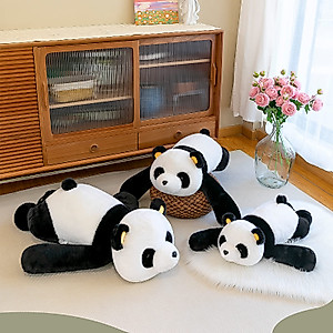 NXNYNZ Panda Stuffed Animal Plush, 25.6in Cute Soft White Hugging Panda Bear Plushies Pillow Toys Doll Kawaii Birthday Gift for for Adults Kids Boys Girls