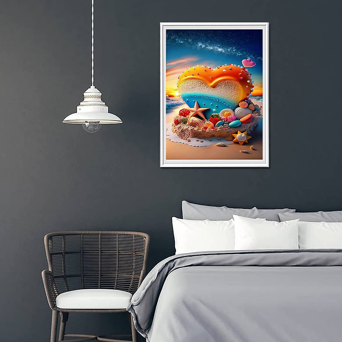 Lunyloer Diamond Painting, 5D Diamond Art Kits for Adults Beginner, DIY Paint with Round Full Drill Diamonds Paintings Gem Art Perfect for Home Wall Decor 12x16inch