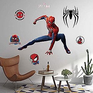 NORDID Spiderman Wall Decals Children's Wall Stickers for Kids Bedroom Living Room Playroom Nursery Wall Decoration DIY Assemble Self-Adhesive PVC (15.7x23.6 in)