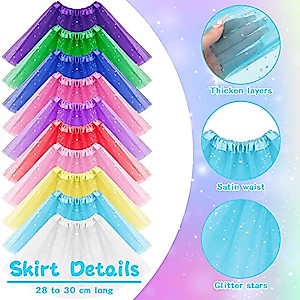 30 Pcs Princess Dress up Accessories Including Sequins Tutu Skirt Layered Stars Ballet Dance Dress Princess Tiara Crown Wand Birthday Party Favors for Girls