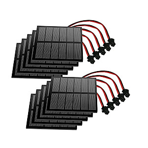 10Pcs Mini Solar Panels for Solar Power, 3V 210mA Mini Solar Panel Kit DIY Electric Toy Photovoltaic Cells Solar Epoxy Cell Charger with Wire Terminals 2.76"*2.76" (70mm*70mm)
