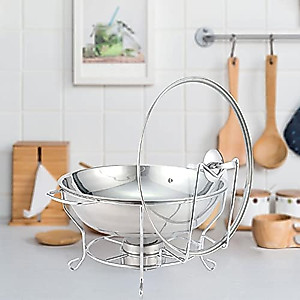 IEUDNS Stainless Steel Round Buffet Chafer with Cover Multifunction Durable Three.5L Serving Tray Holder Chafing Dish Warming Tray for Weddings Parties