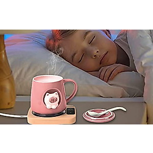 SWIMERY Mug Warmer - Coffee Mug Warmer Keep a Constant Temperature of 135℉ - Coffee Cup Warmer for Cocoa Tea Water and Milk （No Cup）, Pink
