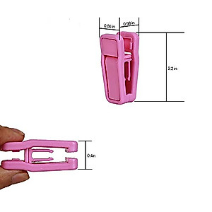 KINJOEK 50 Packs Plastic Baby Finger Clips for Hanger Clothespins Strong Pinch Grip Clips Multi-Purpose for Slim-line Clothes Pants, Pink