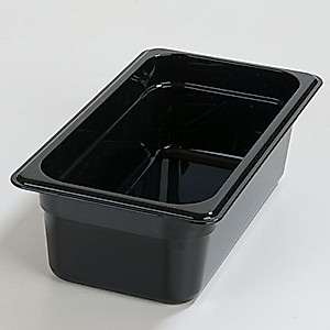Carlisle FoodService Products 3066103 StorpPlus Third Size Food Pan, Polycarbonate, 4" Deep, Black