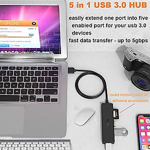 TSUPY USB 3.0 Hub Multi USB Data HUB Ultra-Slim USB HUB USB Multiport Extender