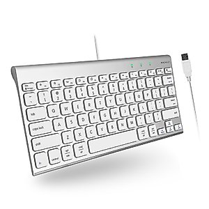 Macally Wired Keyboard for Mac | Compatible Apple Keyboard (78 Keys) External Keyboard for MacBook Pro/Air, iMac, Mac Mini/Pro - Plug and Play USB Computer Keyboard