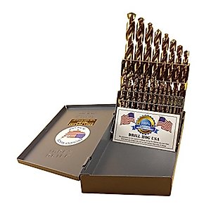21 Pc Cobalt M42 Drill Bit Set 1/16" to 1/2" by 32nds Drill Hog®