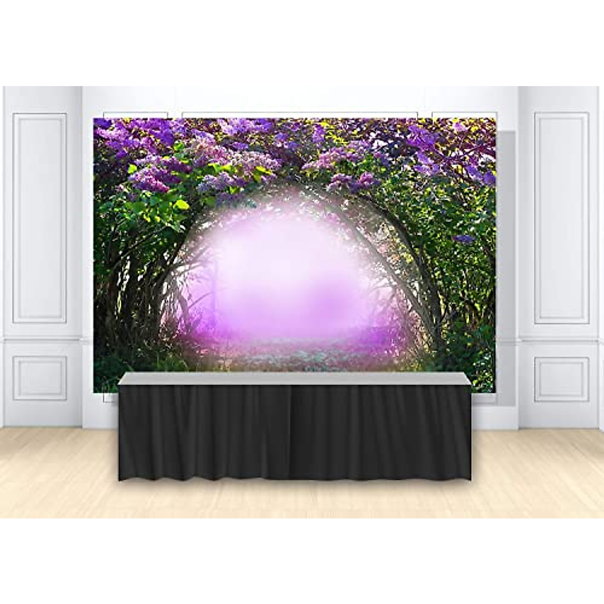 AOSTO 7x5ft Fairytale Wonderland Magical Forest Backdrop for Girl Baby Shower Birthday Party Decorations Enchanted Garden Theme Photo Background Spring Purple Flowers Backdrop photo studio prop w-2269