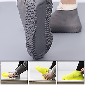 3 Pairs Waterproof Silicone Rain Shoe Covers,6PCS Impermeables Silicone Rubber Boot Covers,Non-Slip,Water Resistant,Reusable,Stretchable,Foldable,for Kids,Men,Women Cycling,Outdoor Protection（S,M,L）