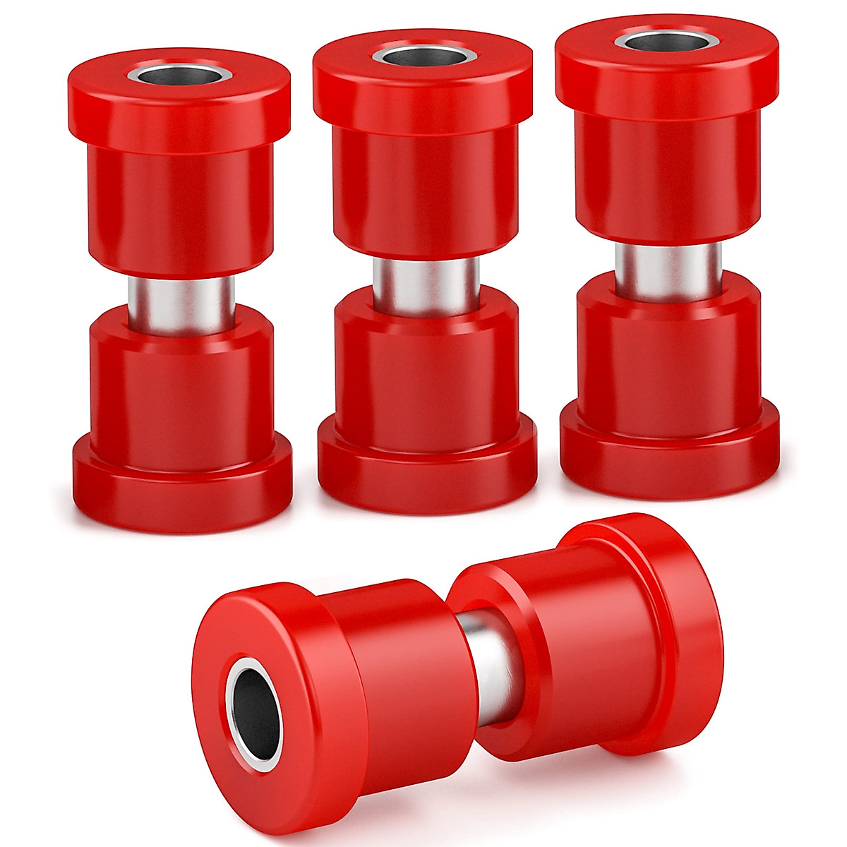 Club Car Precedent Rear Leaf Spring Bushing Kit, Golf Cart Leaf Spring Polyurethane Bushing and Sleeves for 2004-up Precedent Upgraded Red GolfCart Suspension Replace Parts OE Replaces 1025066 1025064