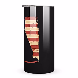 German Shepherd U.S. Flag Funny Coffee Mug Stainless Steel Travel Insulated Tumbler Double Wall Water Cup 10 Oz