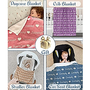 Happy Vibes Mall Personalized Baby Blankets for Girls and Boys with Name and Custom Icon - Personalized Baby Gifts for Infants, Toddlers, Minky Baby Blankets for Kids
