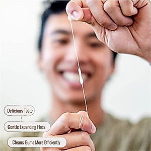 Dr. Ginger's Coconut Oil and Xylitol Expanding Dental Floss, All-Natural Stretchable Floss is Gentle on Gums & Helps Prevent Plaque, Oral Care, Coconut Mint Flavor, 32yds (Pack of 3)