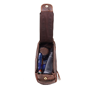 cuero Premium Buffalo Leather Unisex Toiletry Bag Travel Dopp Kit Vintage Travel Shaving & Dopp Kit For Men And Women