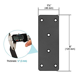 MOUNTAIN_ARK 10 Pack Black Flat Mending Plate, 5" x 1-7/8" Steel Straight Braces, Repair Connector