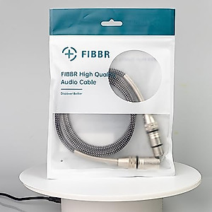 FIBBR XLR Cable 15ft-2 Pack, Microphone Cable Nylon Braided XLR Male to Female Heavy Duty Balanced Microphone Cord Compatible with Preamps/Speaker Systems and More