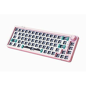 GK GAMAKAY LK67 65% RGB Modular DIY Mechanical Keyboard, 67 Keys Hot Swappable 3pin/5pin Switch, Programmable Triple Mode Bluetooth 5.0/USB-C Wired/2.4GHz Wireless Customized Keyboard Kit (Pink)