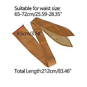 Allegra K Womens Wrap Around Obi Belts Wide Waist Band Belt for Dresses 65-72cm/25.59-28.35" Camel