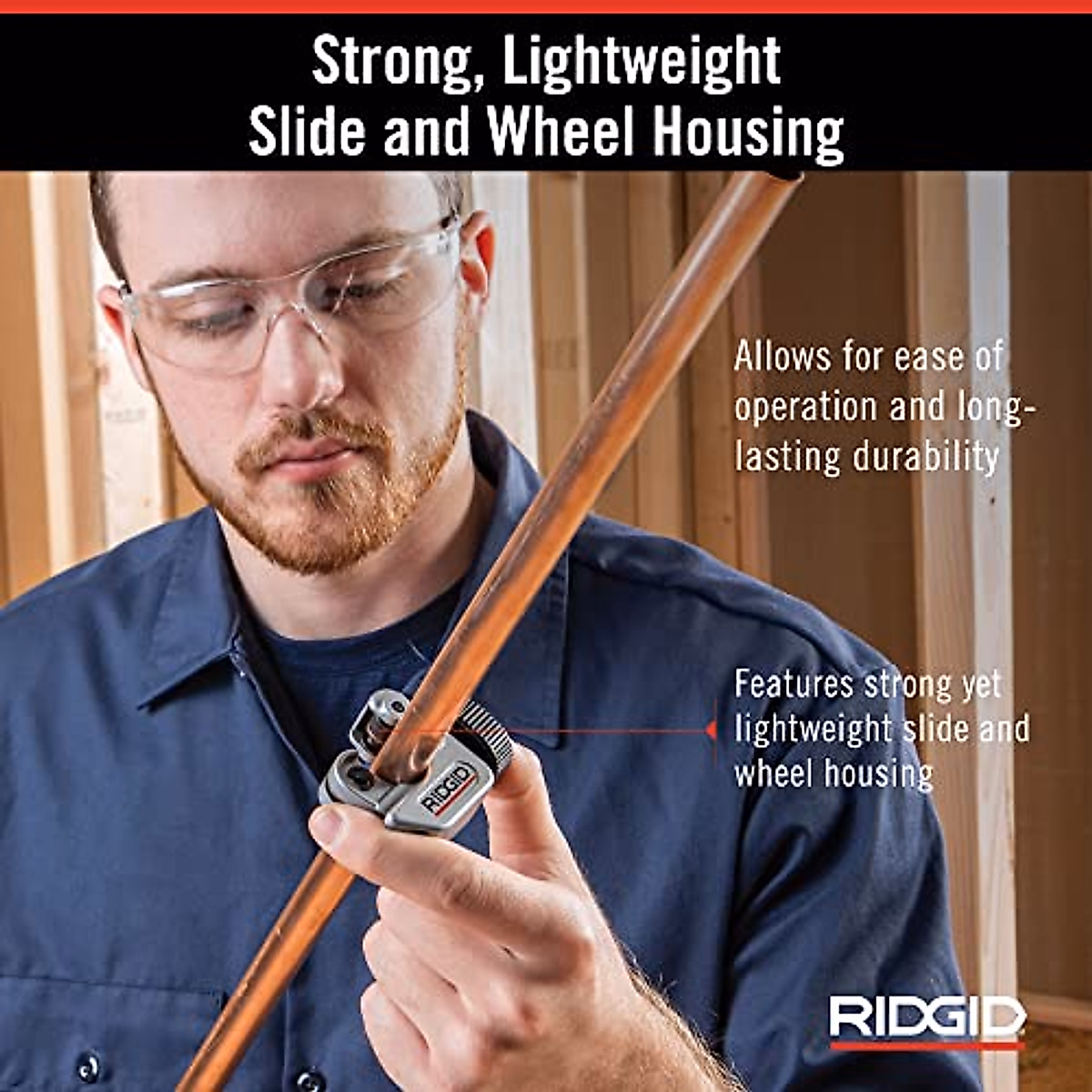 RIDGID 40617 Model 101 Close Quarters Tubing Cutter with 1/4"-1-1/8" Cutting Capacity, Silver