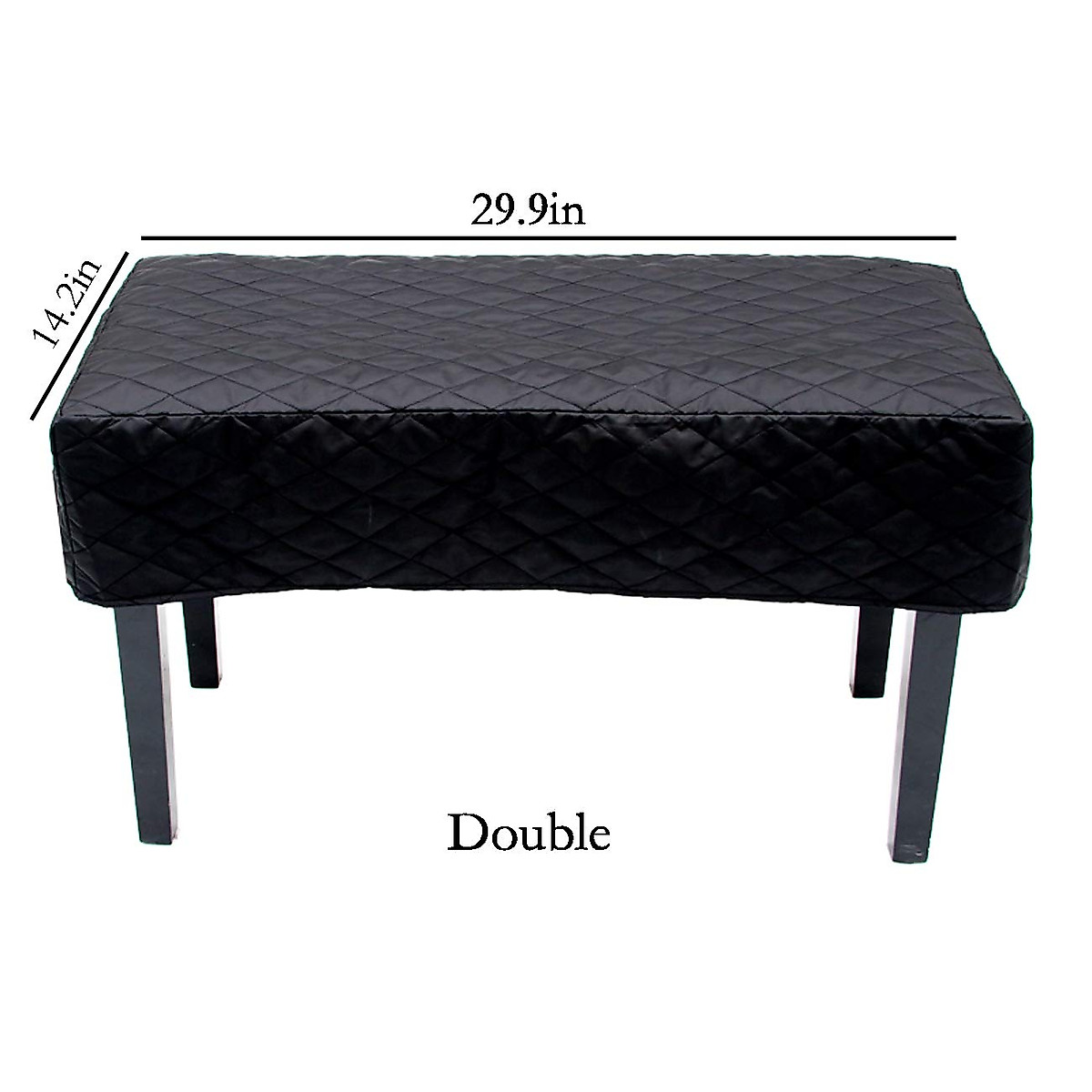 ESYUEL Piano Stool Chair Bench Cover with Quilted Diamond Pattern 29.9x14.2in for Piano Dual Seat Bench Universal (29.9x14.2in, Black)