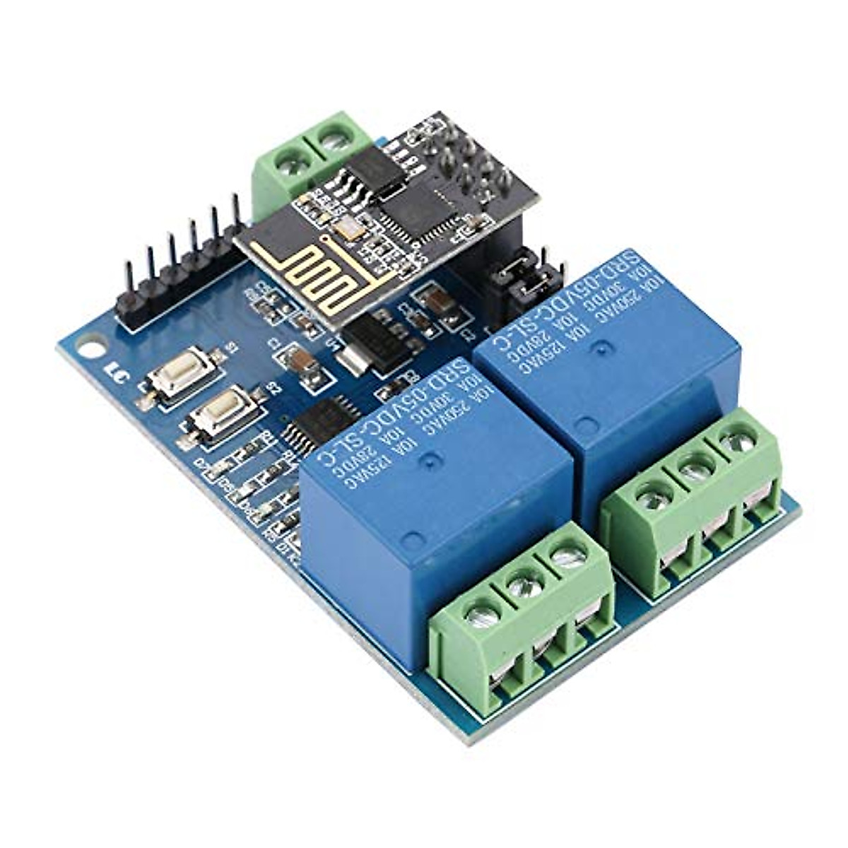 Dual Channel WiFi Relay, ESP8266 Dual Channel WiFi Relay Board On Board ESP 01 Smart Home Phone APP Remote Switch Module 59 * 40mm, Keypads & Remotes