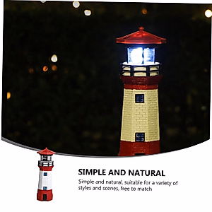 Abaodam 1Pc Solar Rotating Light Patio Lamps Outdoor Outside Patio Light Outdoor Patio lamp Garden Lighthouse Rotating Lighthouse Light Outdoor LED Solar Lights Revolving Light Shine Resin