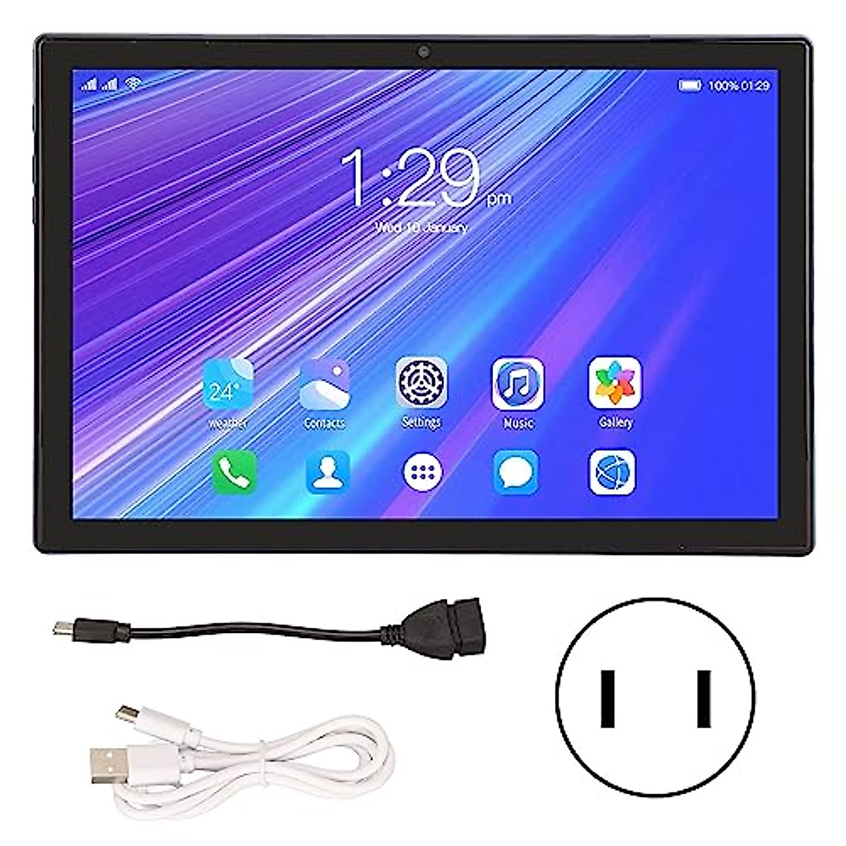 HEEPDD Tablet PC, 10 Inch Tablet Dual Cameras 2.4G 5G Octa Core Processor Dual Band 6GB 128GB for Office (US Plug)