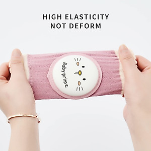 Reidio 2 Pairs Baby Knee Pads for Crawling Breathable Elastic Cotton Crawling Knee Pads Cute Unisex Baby Knee Protector with Sponge Pad for Baby Toddler (Rabbit & Cat)