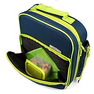 Bentology Insulated Lunch Box w Snack Pocket and Water Bottle Holder - Boys Girls and Kid's Lunchbox Tote Keeps Food Hotter or Colder Longer - Bag Fits Most Bento Boxes and Containers