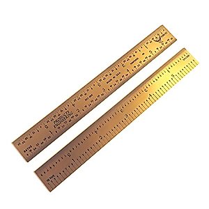 PEC Tools Rigid 6" 5R Titanium Nitride (TiN) Coated Extreme Scratch Resistant Ultra High Contrast Machinist Engineer Ruler Scale with Markings 1/10, 1/100, 1/32 & 1/64 502-006TN