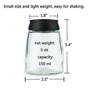 MILEKE Salt and Pepper Shakers, Moisture-Proof Condiment holders 150ML, 2/pack