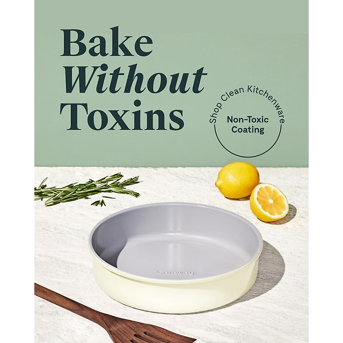 Caraway 9” Circle Pan - Non-Stick Ceramic Coating - Free From Forever Chemicals - Perfect for Birthday Cakes, Tartes, & More - Cream