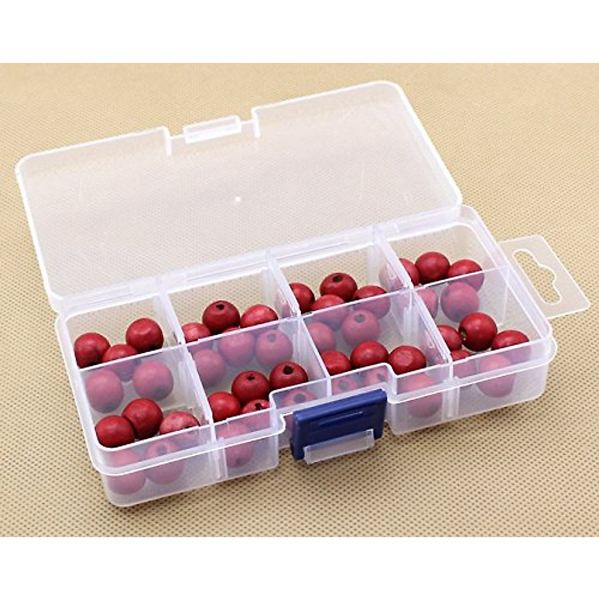8 Grid Portable Clear Hard Plastic with Removable Dividers Art Craft Storage Container Jewelry Ring Earring Beads Sewing Pills Accessories Storage Organizer Box Case