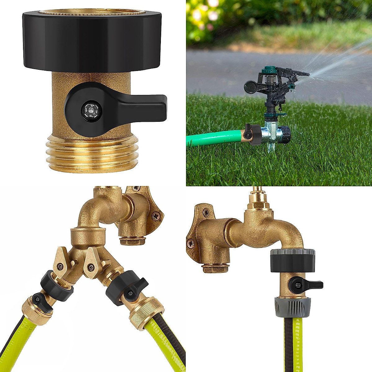 2PCS Garden Hose Shut Off Valve, 3/4 Heavy Duty Shut Off Valve, Hose On/Off Valve Garden Hose Connector, 4 Extra Rubber Washers.
