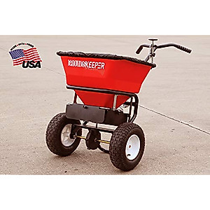 Buyers Products Walk Behind Push Snow Rock Salt Spreader 3039632R Grounds Keeper, 100 Pound Capacity, Red & Vikan Remco 63002 Color-Coded Plastic Hand Scoop, 16 oz, Green